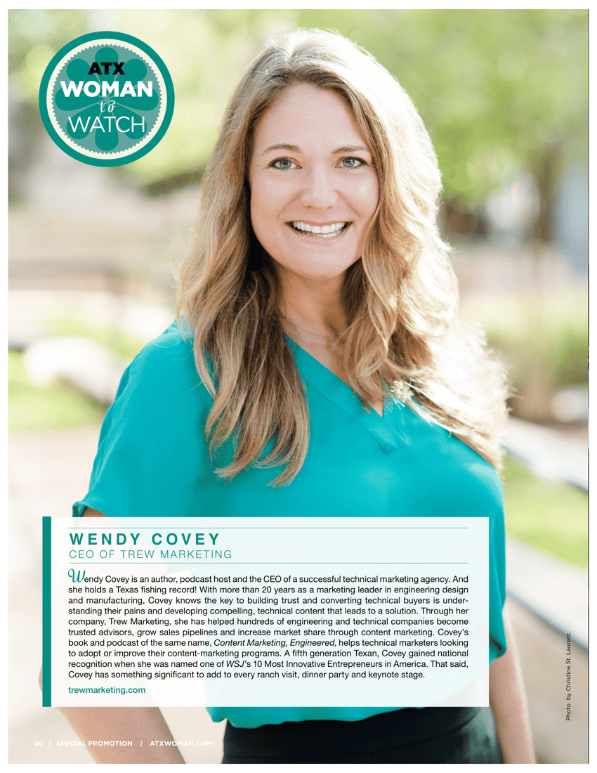 TREW Marketing CEO, Wendy Covey, Named ATX Woman to Watch